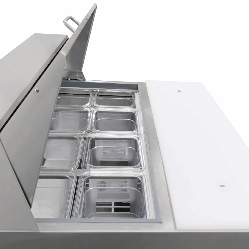 Icehaus ME-1P-SS-01 Mesa Refrigerada Para Ensaladas 1 Puerta Sólida Acero Inoxidable 7 Pies ...