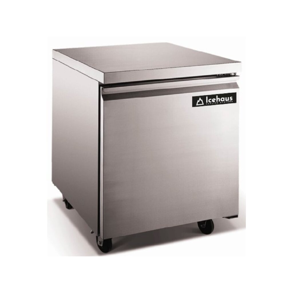 Icehaus RBB-1P-SS-01 Refrigerador Bajo Barra 1 Puerta Sólida Acero Inoxidable 5 Pies Cúbicos 69 ...