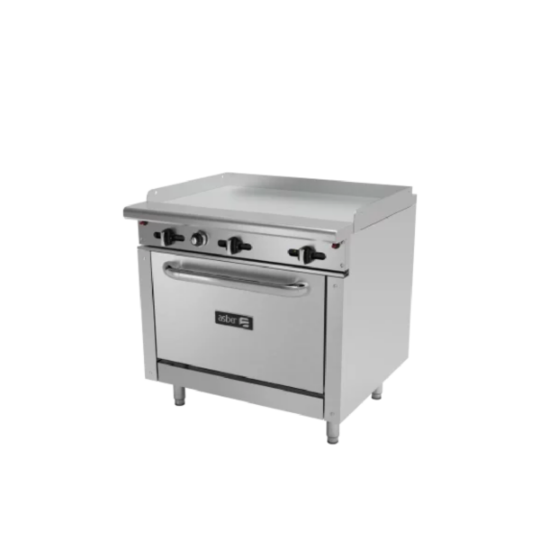 Asber AER-G36-36-H Estufa Con Parrilla Y Horno A Gas 3 Quemadores Acero ...